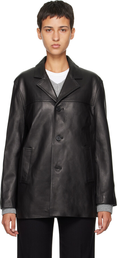 Dunst Black Half Leather Jacket - ShopStyle