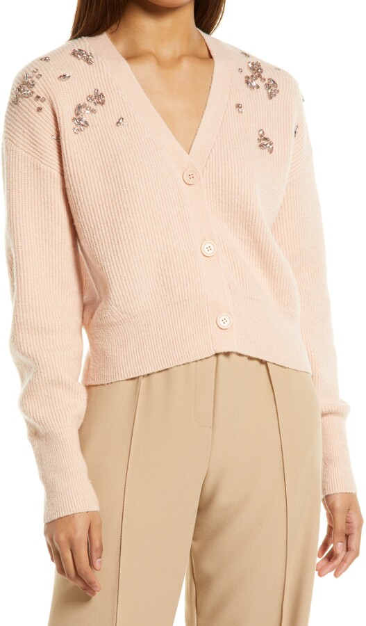 Halogen Crystal Embellished Cardigan - ShopStyle