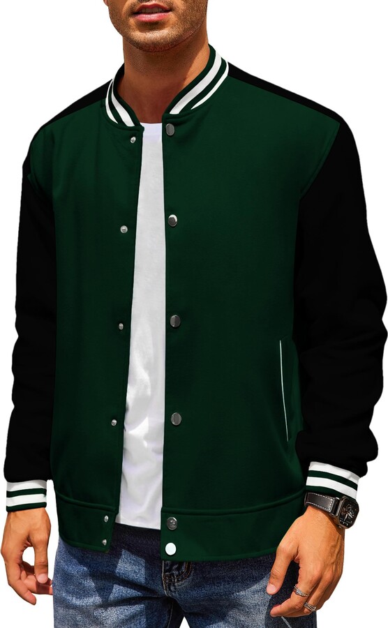 COOFANDY COOFADNY Winter Varsity Jacket Men Wool Letterman Jacket ...