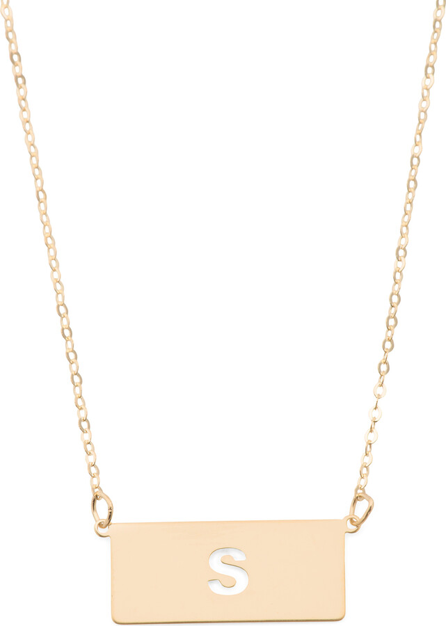 Golden Clef Made In Italy 14k Gold Initial Cut Out Necklace - ShopStyle