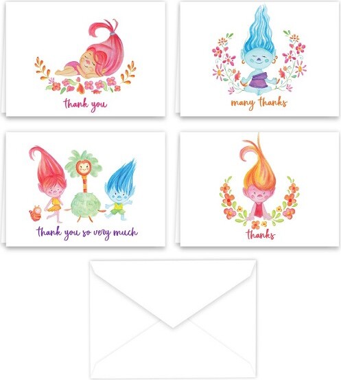 Paper Frenzy Troll Themed Thank You Note Cards and Envelopes 24 pack ...