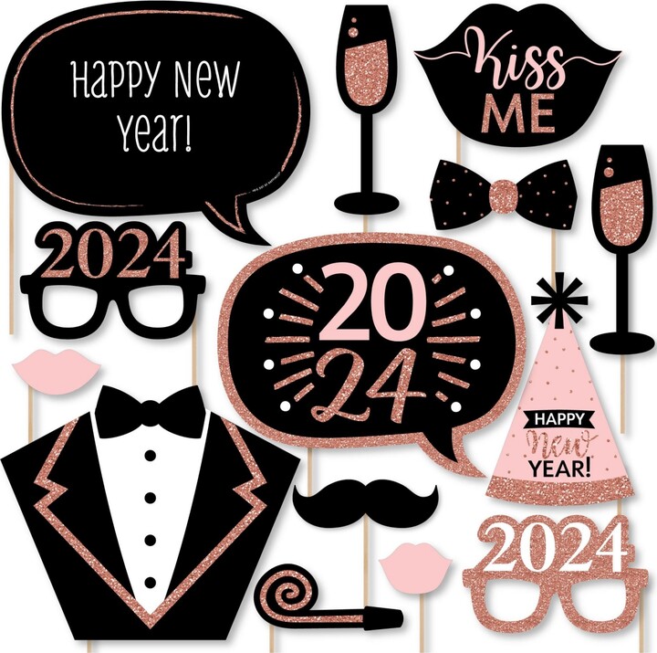 Big Dot Of Happiness Rose Gold Happy New Year - 2024 New Year's Eve ...