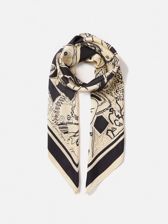 JigsawJigsaw Kings & Queens Silk Scarf - ShopStyle Scarves & Wraps