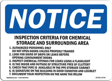 SignMission Inspection Criteria for Chemical Storage Sign - ShopStyle ...
