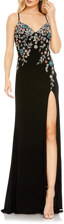 Mac Duggal Beaded Floral Sheath Gown - ShopStyle Evening Dresses