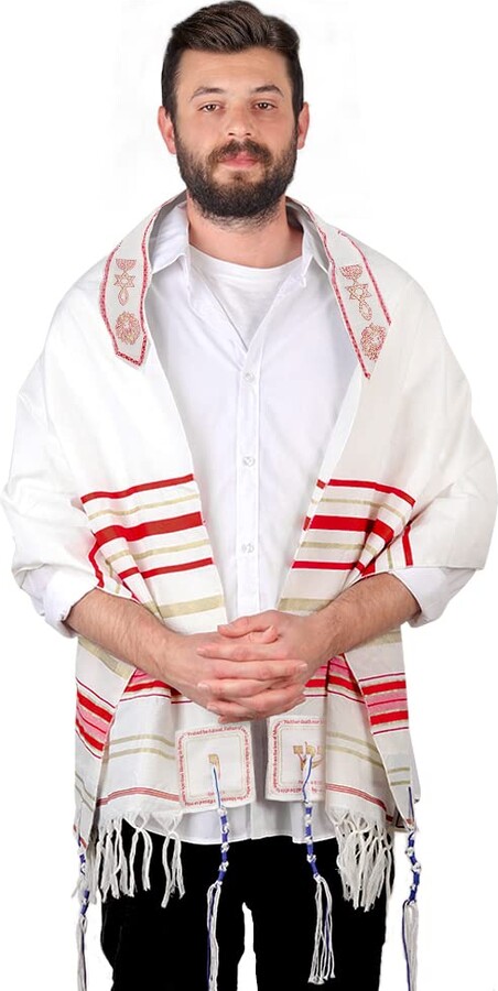 HalleluYAH Messianic Tallit Prayer Shawl 72"x 22" with Bag | Designed ...