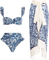 Baodan Longline Swimsuit Top Sparkly Bathing Suit Ribbed Texture Lace ...