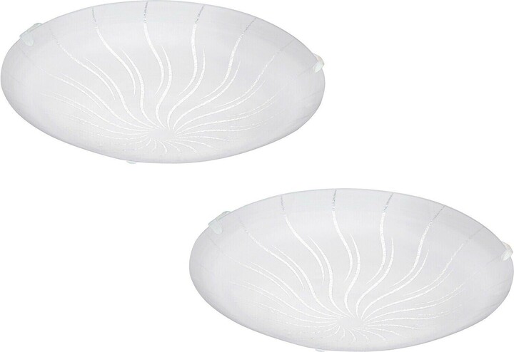 Loops 2 PACK Wall Flush Ceiling Light White Shade Granille White Clear ...