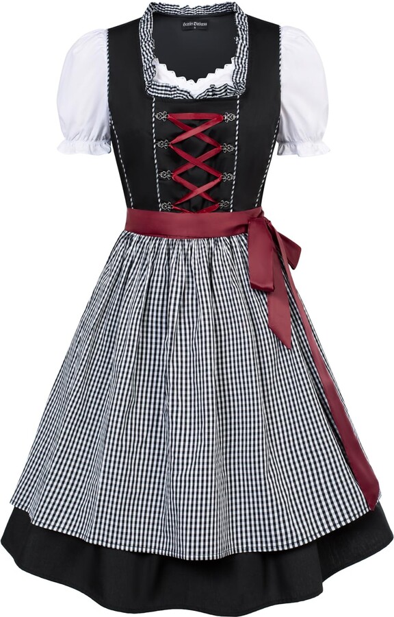 Scarlet Darkness Women's German Dirndl Dress Costumes 3 Pieces for ...