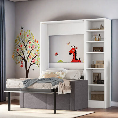 Hokku Designs Murphy Bed With Sofa And Integrated Floor-level Storage ...