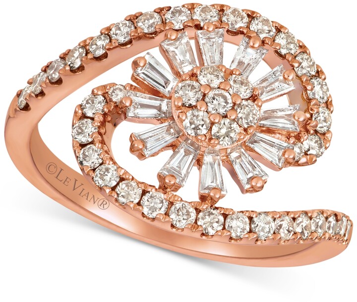 LeVian Baguette Frenzy Nude and Vanilla Diamond Flower Burst Swirl (9/ ...