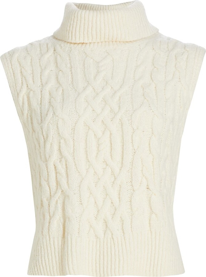 Vince Twisted Cable-Knit Wool Shell - ShopStyle Turtleneck Sweaters