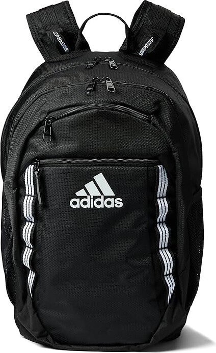 adidas Excel 6 Backpack (Black/White 3-Stripes Webbing) Backpack Bags ...