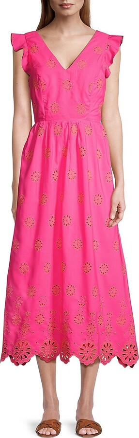 Lilly Pulitzer Lillyanne Eyelet Cotton Midi-Dress - ShopStyle