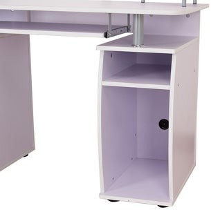 Aosom HomCom 48 in Multi Level Computer Desk With Shelves And Keyboard ...