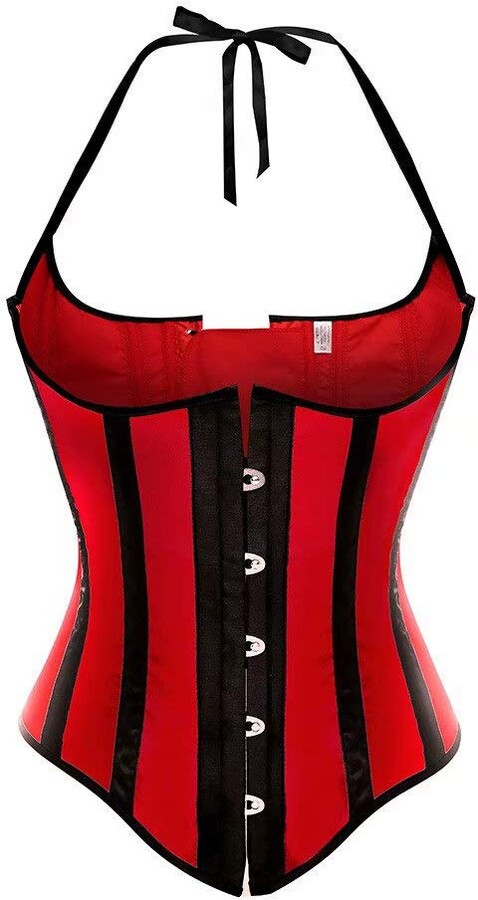 Josamogre Sexy Underbust Corset Bustier Halter Stripe Women Basques ...