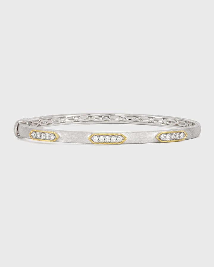 Jude Frances Mixed Metal Provence 3-Station Diamond Hex Bangle - ShopStyle Bracelets