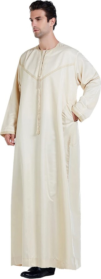 Midiskye Kaftan Men's Long Prayer Clothing for Men Islamic Clothing ...