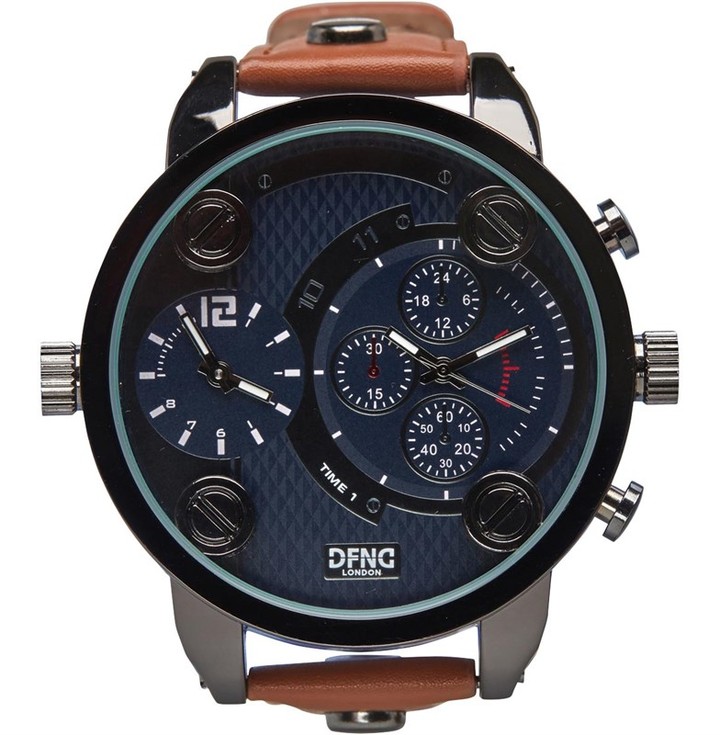 DFND London Mens Multi Dial Strap Watch Brown - ShopStyle