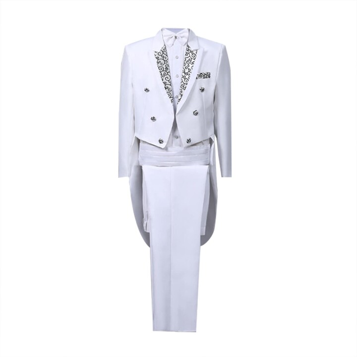 HAOLEI Mens Tuxedo Suits UK Clearance Slim Fit Formal Magic Show ...