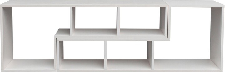 GEROJO Double L-Shaped Low Floor TV Stand with Multi Display Shelves ...