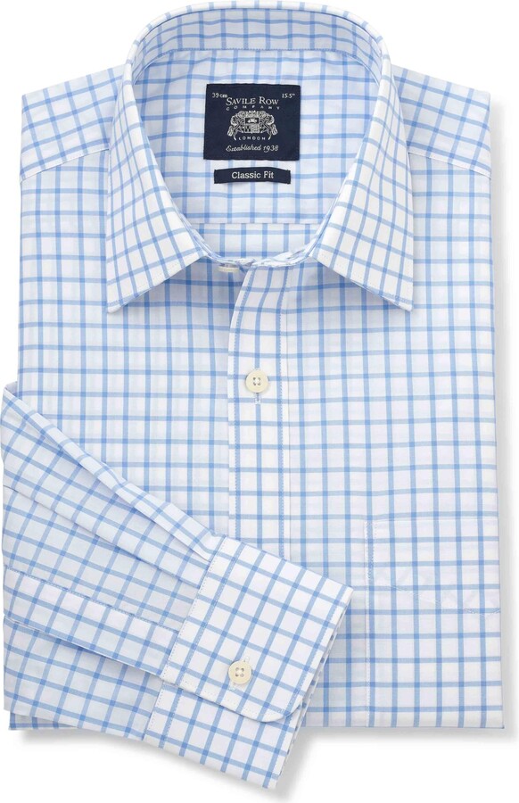 THE SAVILE ROW COMPANY LONDON Men's Classic Fit Cotton Poplin Long ...