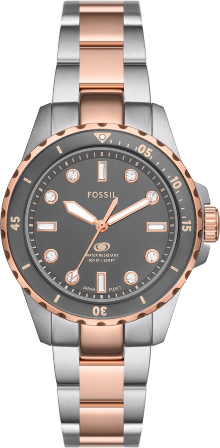 Fossil Women's Blue Dive Quartz Stainless Steel Three-Hand Watch ...