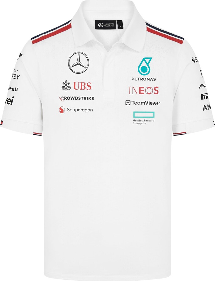 Mercedes AMG Petronas F1 Men's 2024 Team Polo - White - Size: L ...
