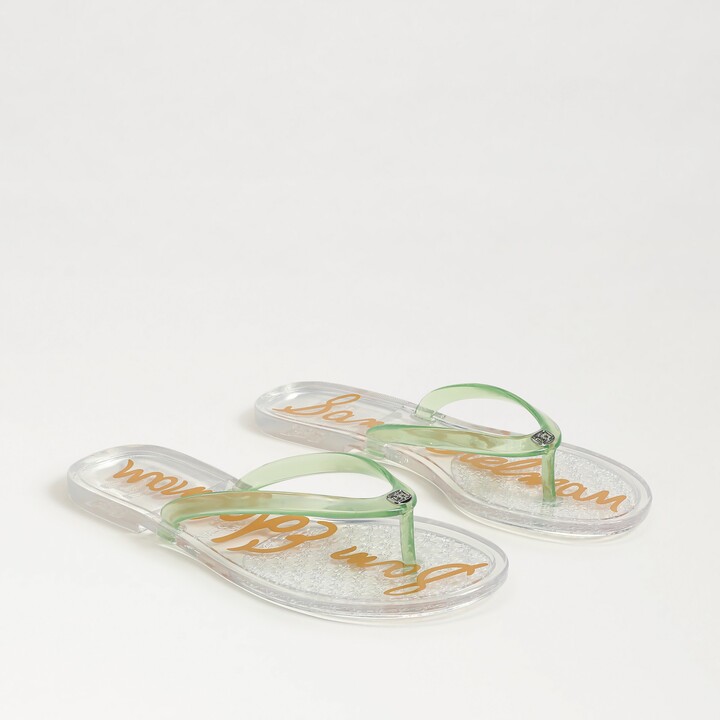 Sam Edelman Dean Jelly Flip Flop Clear Green Jelly - ShopStyle Sandals