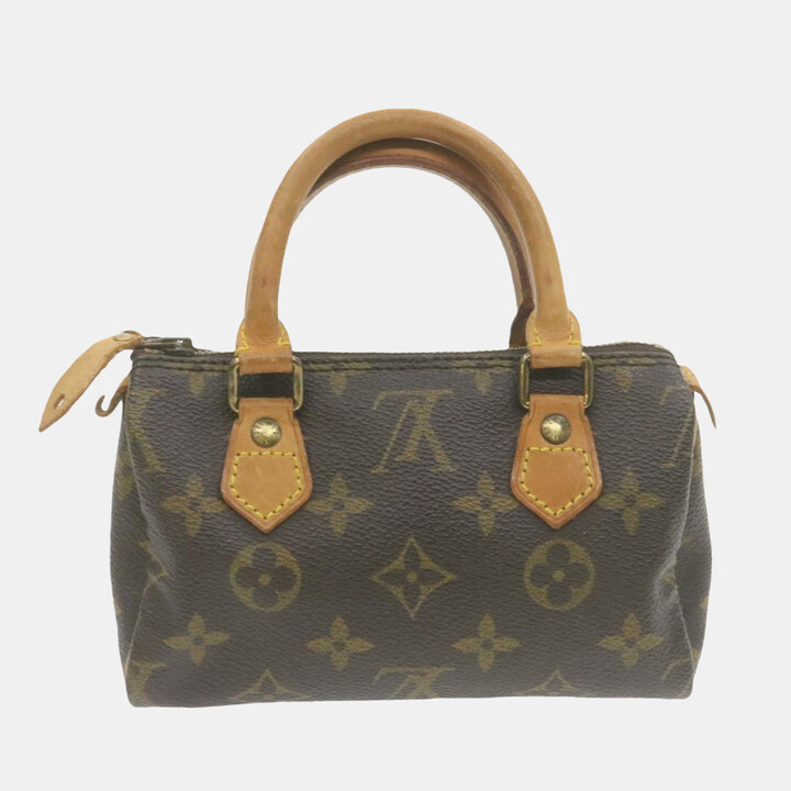 Louis Vuitton Brown Monogram Canvas Speedy Mini Top Handle Bag - ShopStyle