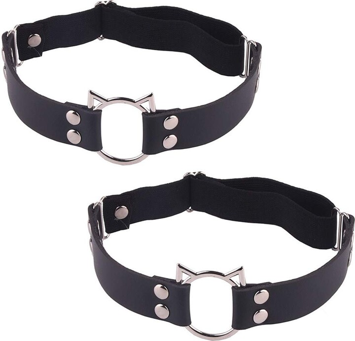 Outman Adjustable Elastice 2 Rows Leather Leg Harness Garter Belt Punk ...