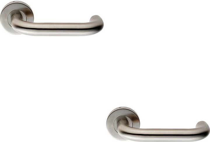 Loops 2x PAIR 19mm Round Bar Safety Lever on Slim Round Rose Concealed ...