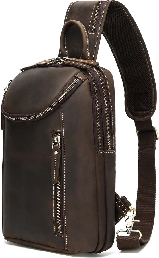 Taertii Full Grain Genuine Leather iPad Sling Bag - ShopStyle Rolling ...