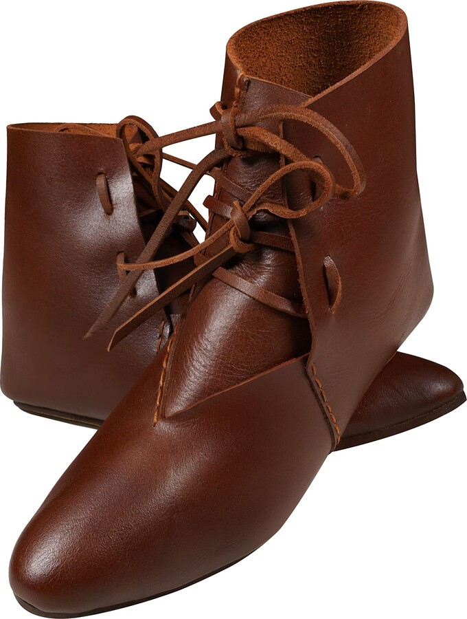 Mythrojan Mens Renaissance Medieval Cosplay Halloween Leather Shoes ...