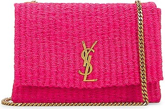 Saint Laurent Kate Rafia Shoulder Bag in Pink - ShopStyle