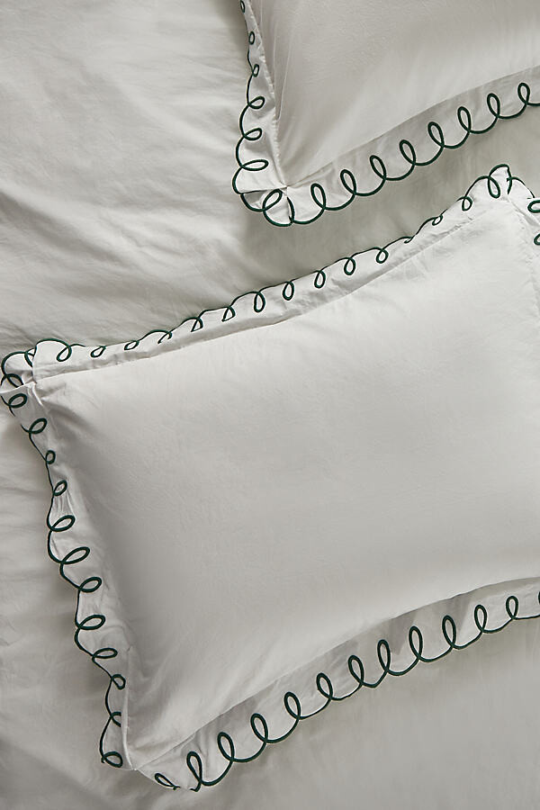 Maeve by Anthropologie Organic Cotton Looped Embroidered Shams, Set of ...