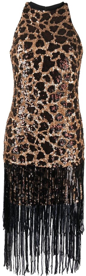 Pinko Leopard-Print Sequin Embellished Midi Dress - ShopStyle