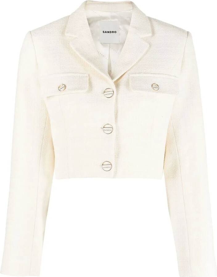Sandro Cropped Tweed Jacket - ShopStyle