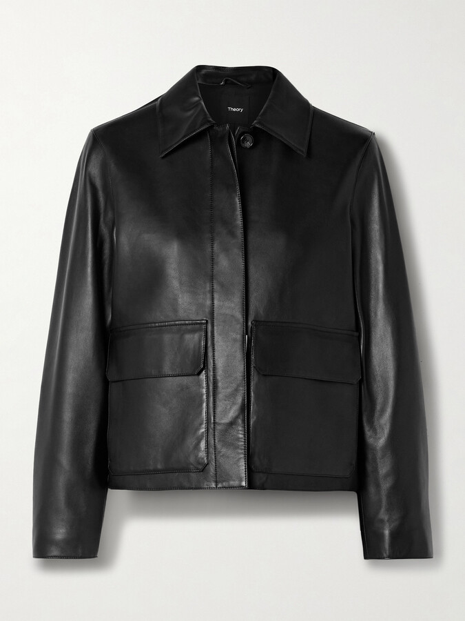 Theory Leather Jacket - Black - ShopStyle