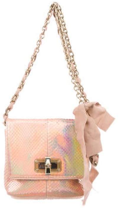 Lanvin Happy Holographic Python Shoulder Bag Pink Happy Holographic ...
