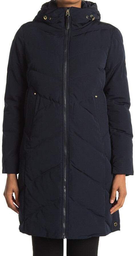 French Connection Hooded Long Puffer Jacket - ShopStyle