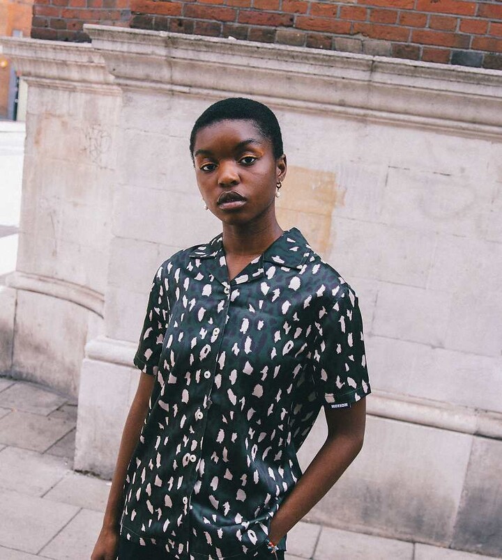 Labelrail x Notion unisex leopard print oversized satin shirt in multi ...