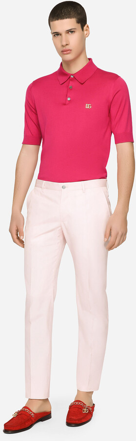 Dolce & Gabbana Silk polo-shirt with patch - ShopStyle