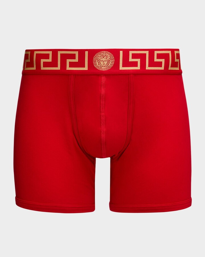 Versace Men's Organic Cotton Greek Key Boxer Briefs - ShopStyle