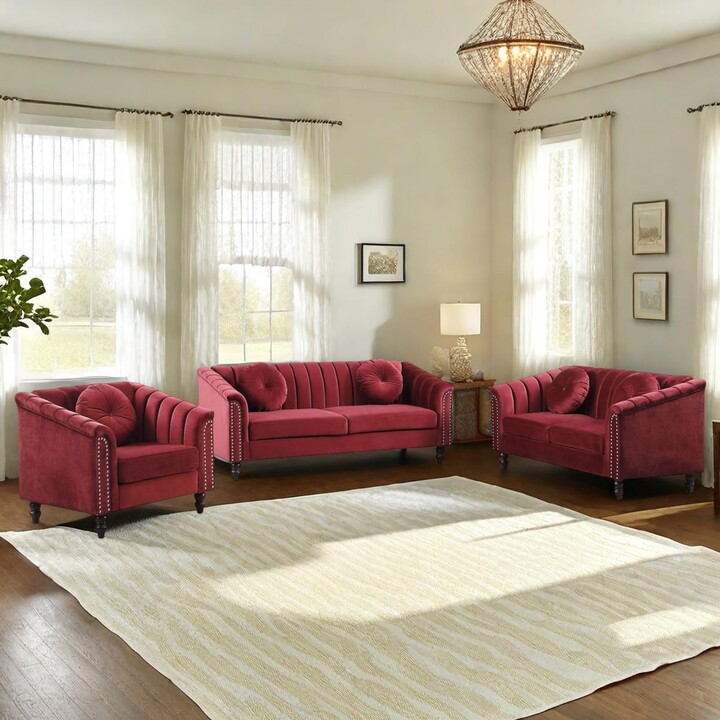 Comiling Modern Loveseat Sofa Set for Living Room - 3 Piece Mid-Century Modern Sofa Set - ShopStyle