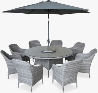 LG Outdoor Monte Carlo 8-Seater Round Garden Dining Table & Chairs Set ...