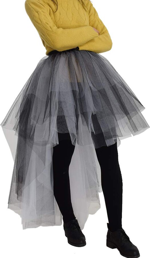 GRACEART Women's Gothic Vintage Multi Layered High Low Steampunk Tulle ...