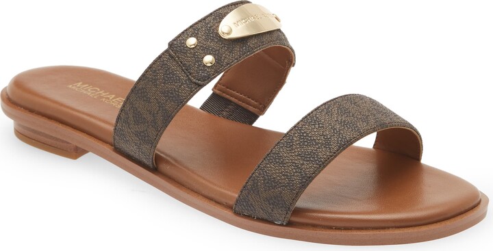 MICHAEL Michael Kors Logo Plate Slide Sandal - ShopStyle