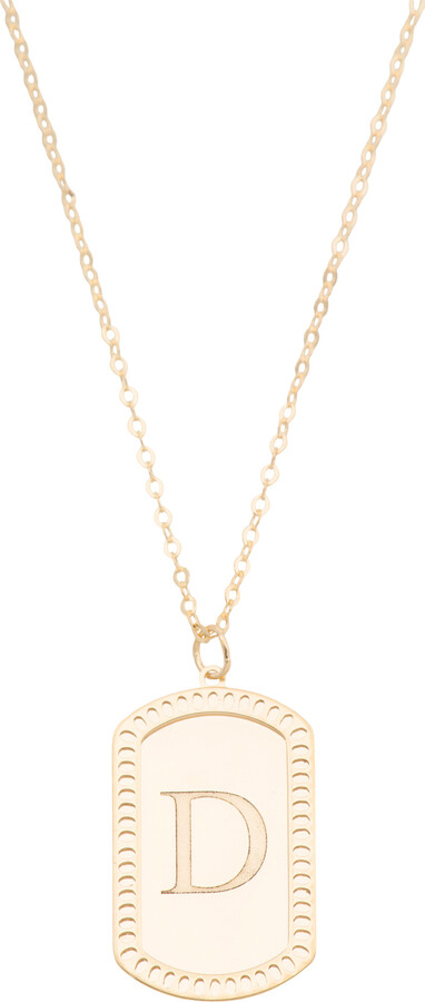 Golden Clef Made In Italy 14k Gold Initial Tag Necklace - ShopStyle