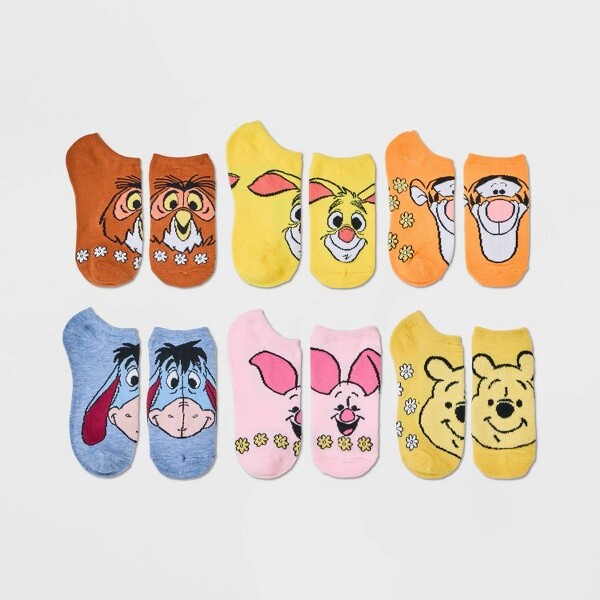 Disney Women' 6pk Winnie The Pooh Low Cut Sock - Aorted Color 4-10 ...